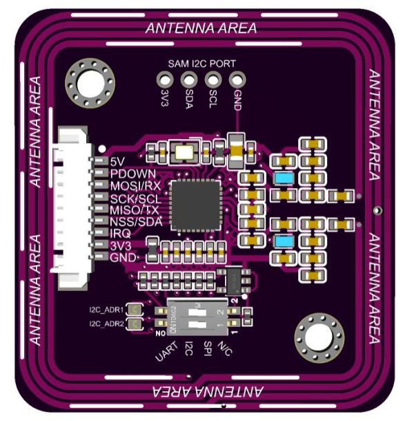 CLRC663 NFC RFID Reader Module – ISO 15693, SPI/I2C/UART | ELECHOUSE